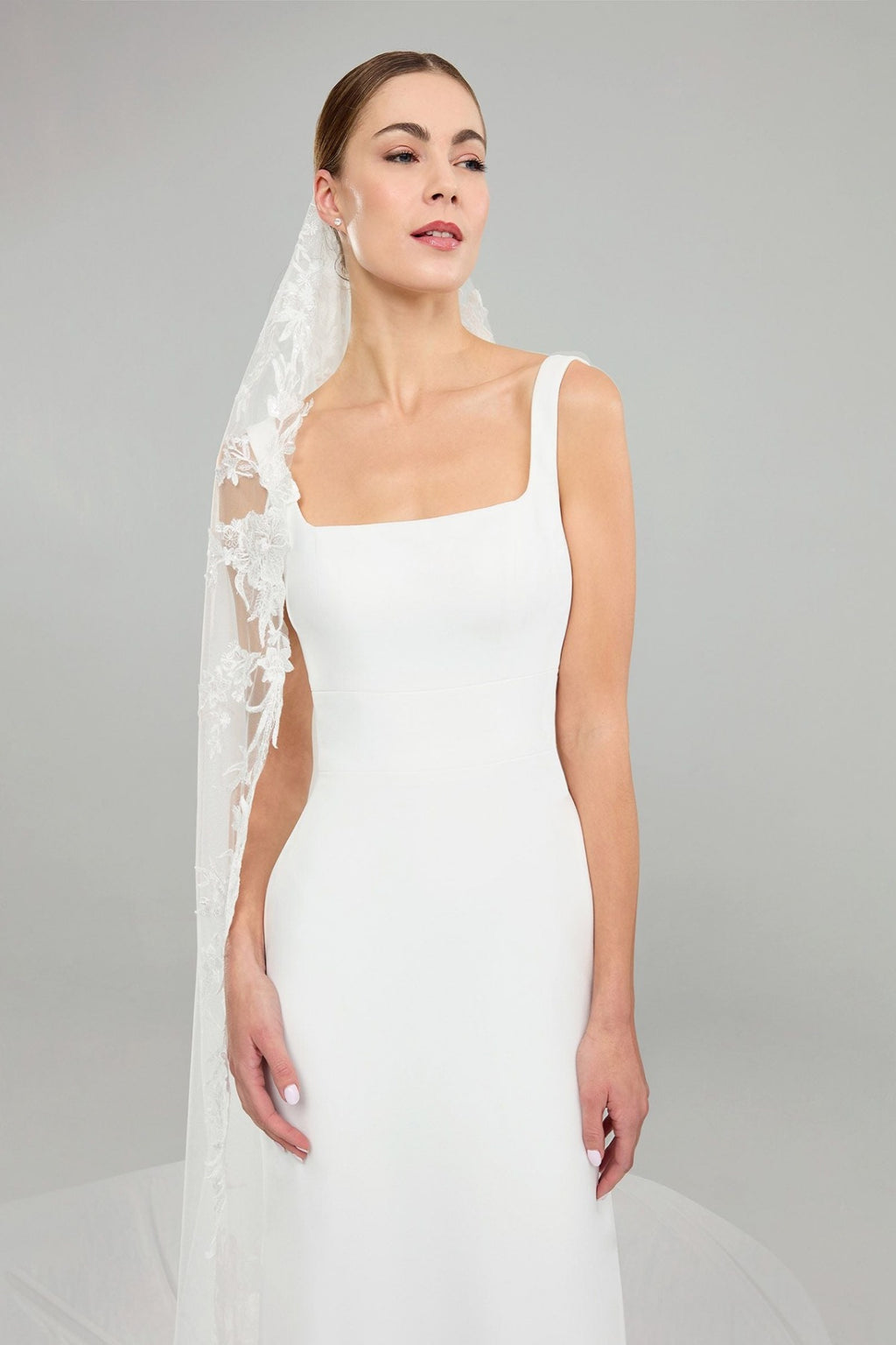 Pronovias Bridal Wedding Veil V-LA44 | Pronovias Cathedral Length Lace ...