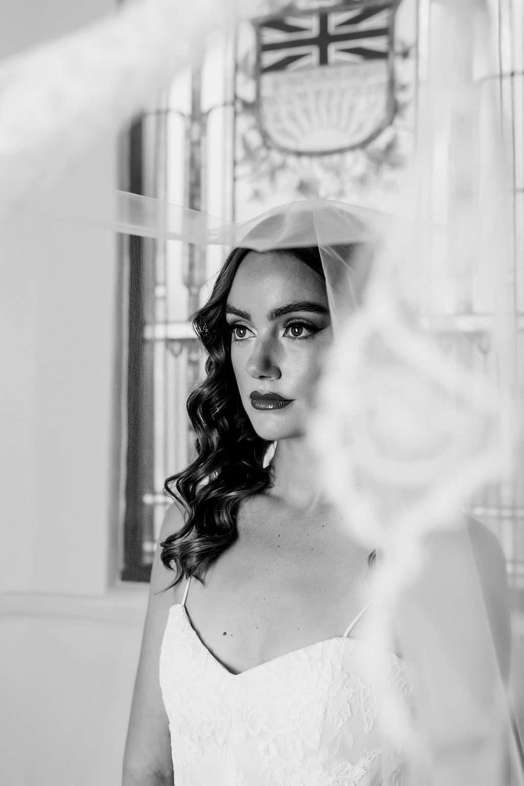 Escape Wedding Veil | Something Blue Vancouver Lace Applique Bridal ...